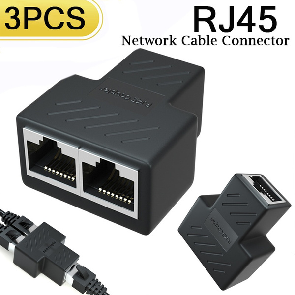 RJ45 1 To 2 Ways Ethernet LAN Network Splitter Double Adapter Ports ...