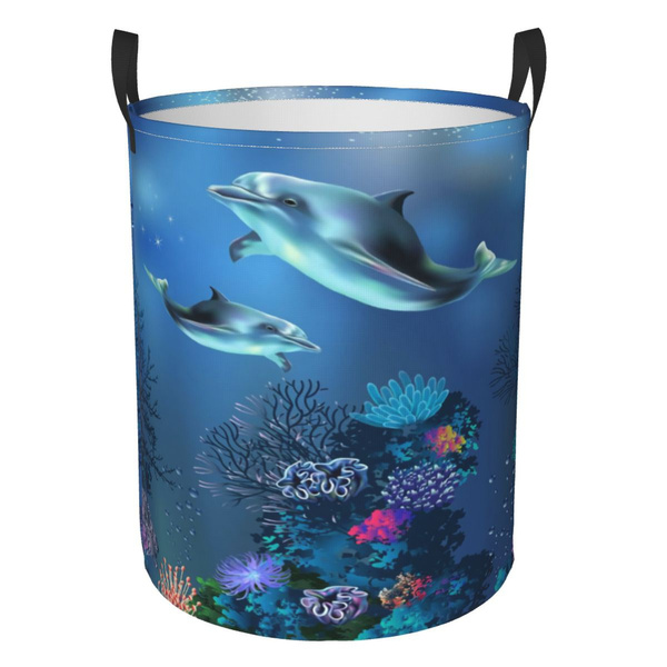 Sea Ocean Dolphin Coral Decorative Baskets for Clothes and Bathroom ...