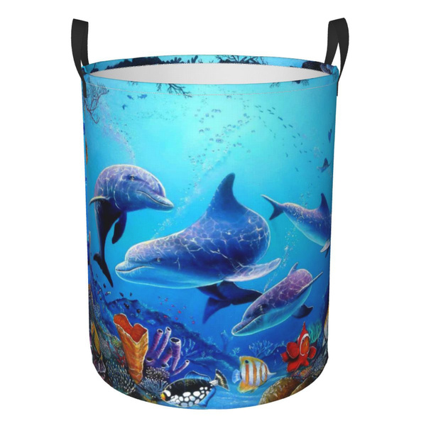 Colorful Sea Ocean World Dolphin Tropical Fishes Decorative Baskets for ...