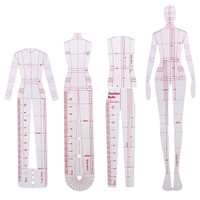 4 Models Fashion Illustration Rulers, Fashion Sketching Templates Ruler ...
