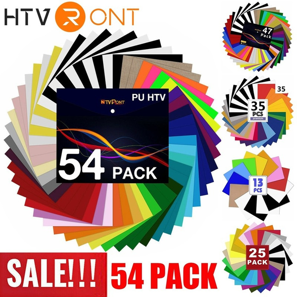 HTVRONT HTV Sheets 13/18/25/35/47/54Pcs/set 12"x10" Heat Transfer Vinyl ...