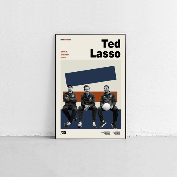 TED LASSO Midcentury Modern Poster Wall Art Canvas Painting Mid Century ...