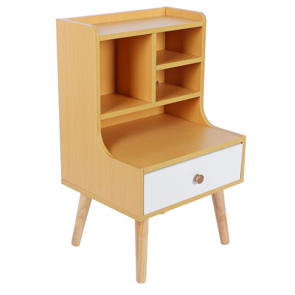 Modern Nightstand Bedside Table Bookshelf Night Stand Bedroom Storage ...