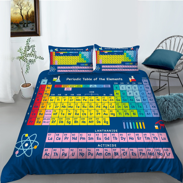 Science Duvet Cover Twin Size，Periodic Table of Elements Bedding Sets ...