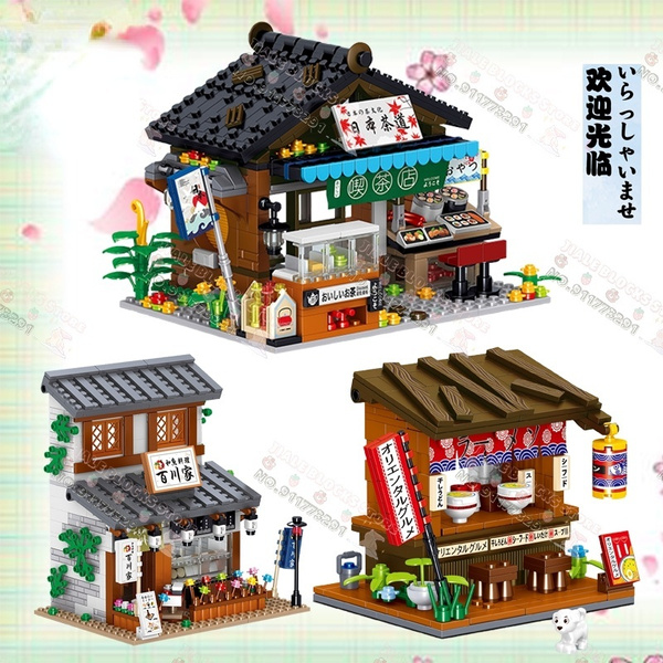 Japan Architecture City Street View Retail House Shop Building Blocks ...