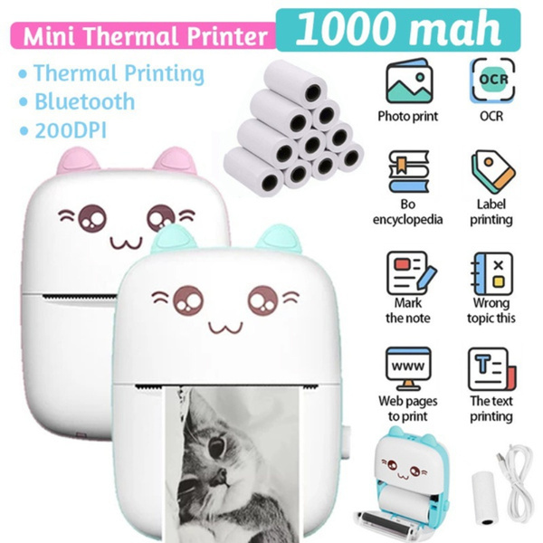 Mini Thermal Printer for Phone Student Wrong Exercises Handheld Thermal ...