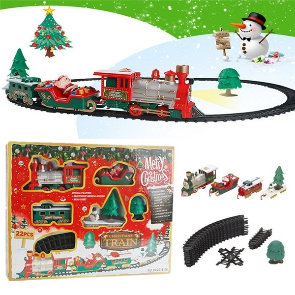 Christmas Toy Train Set Classical Train With LED Light Sound Music Play ...