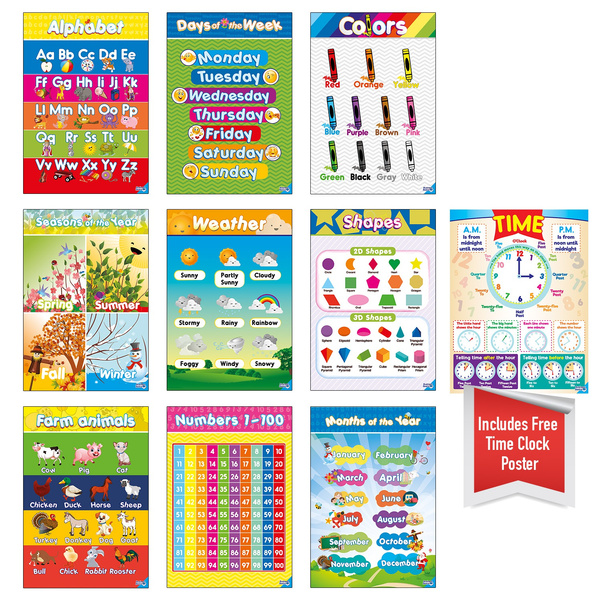 Educational Preschool Posters for Toddlers and Kids Perfect for ...