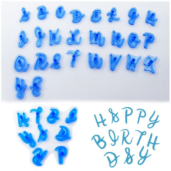 DIY Alphabet Number Letter Cake Mold 3D Cookie Biscuit Stamp Embosser ...