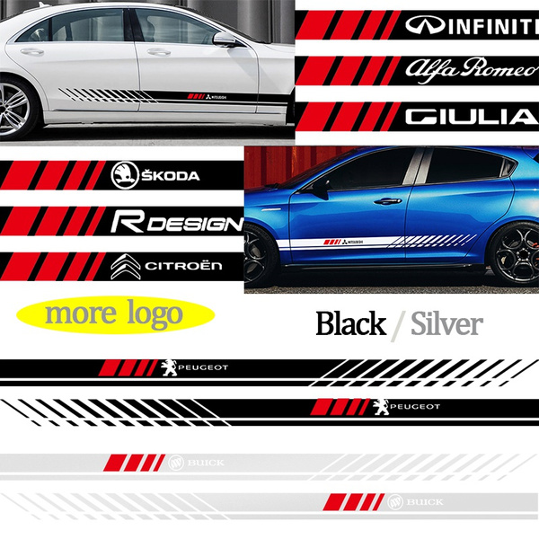 2pcs Car Decoration Decals Car Body Side PVC Stickers For Renault ...