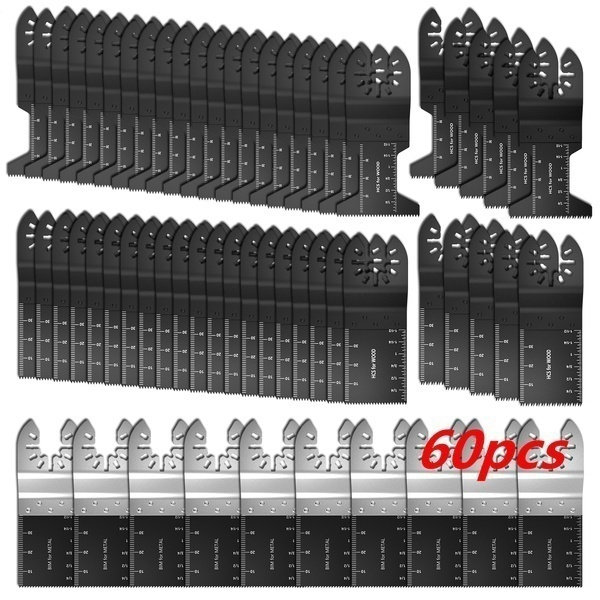 60/28/20/12Pcs Saw Blade Cutter Wood High Carbon Steel Oscillating ...