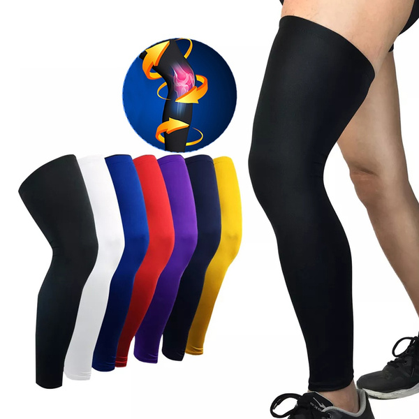 1Pcs Long Leg Sleeves Compression Leg Full Long Knee Sleeves Elastic ...