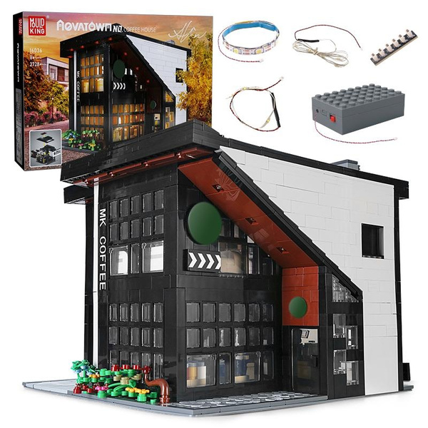 MOC Streetview MODERN CAFE Modular Building Blocks Toys Collection Set ...