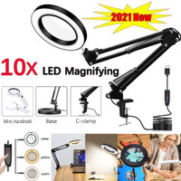 2021 New Desktop 10X/5X Magnifying Glass Desk Lamp Professional ...