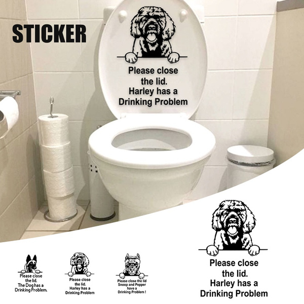 Please Close The Lid Sign Modern Humorous Useful Sign Sticker Fun ...