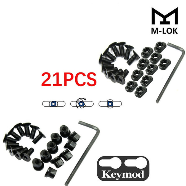 Tactical Steel 21pcs Keymod Mlok Screws and Nuts Relacement Set for Hunting Airsoft Accessory ...