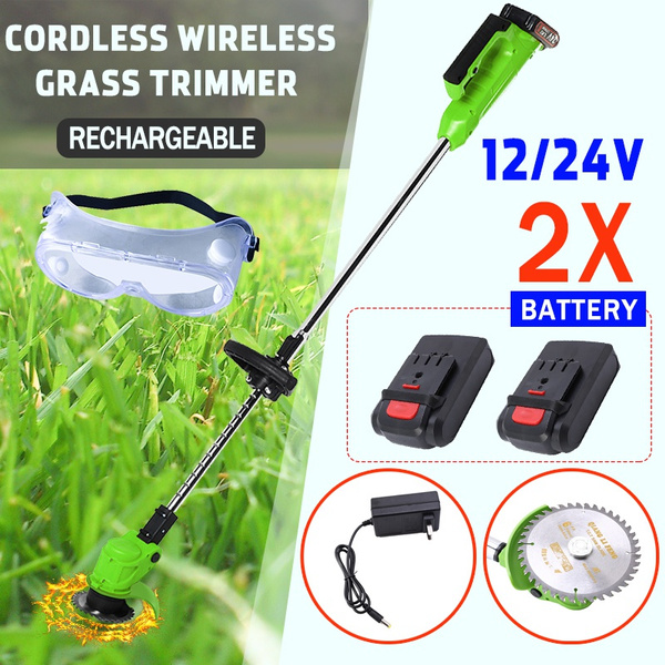 New 12V/24V 18000 RPM Rechargeable Electric Cordless Grass Trimmer ...