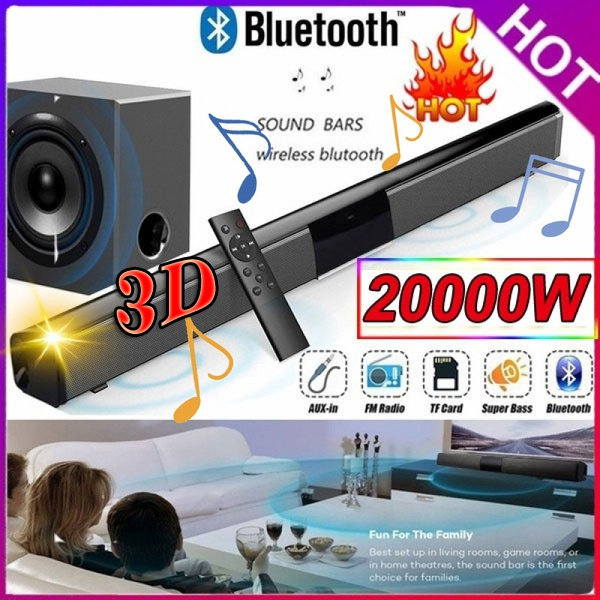 TOP High Sound Quality Wireless Bluetooth Soundbar Hi-Fi Stereo Speaker ...