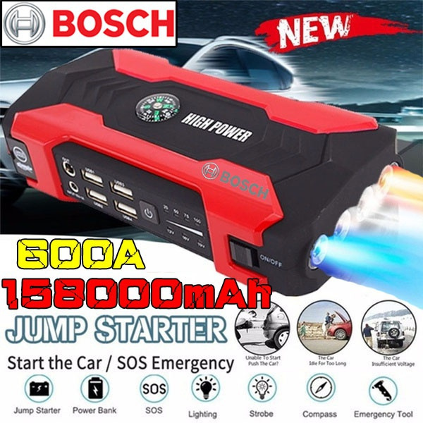 BOSCH 158000mAh 600A Car Jump Starter!!!】2022 New 12V Portable Car Jump ...