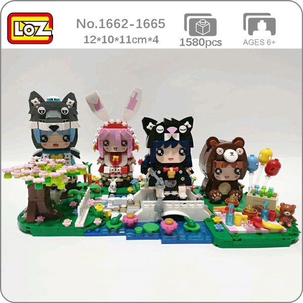 Fairy Tale Wolf Rabbit Bear Cat Doll Animal Tree Garden River Balloon ...