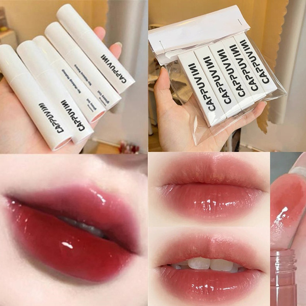White Tube Gloss Labial Water-light Mirror Lip Glaze Not Fade Lip Tint ...