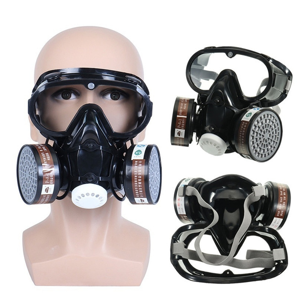 Respirator Gas Mask Safety Chemical Anti-Dust Filter Military Eye ...