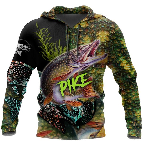 2021 Newest Northern Pike Fishing 3D All Over Print Hoodie Men and ...