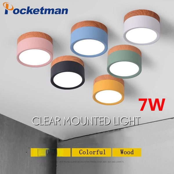 LED Wood Down Ceiling Light 220V Wood Spotlight Indoor Living Room ...