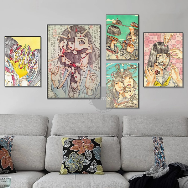 Canvas Anime Shintaro Kago Horror Comic Pictures Home Manga Decoration ...