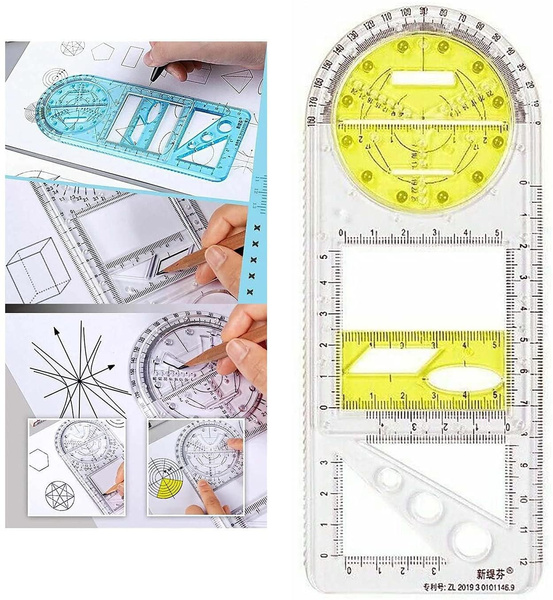 Multifunction Drawing Ruler, Mathematics Geometric Measuring Drafting ...