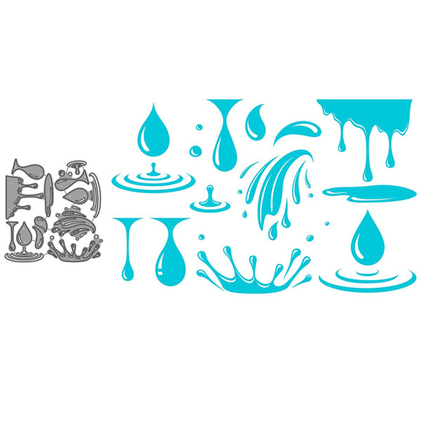 Water Drop Splash And Spray Set Craft Paper Dies Cut For Card Making ...