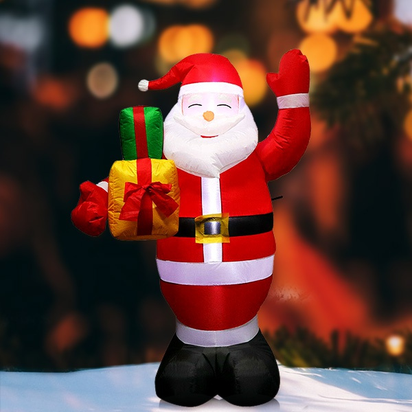 Christmas Inflatable Decor,1.5M LED Illuminated Giant Inflatable Santa ...