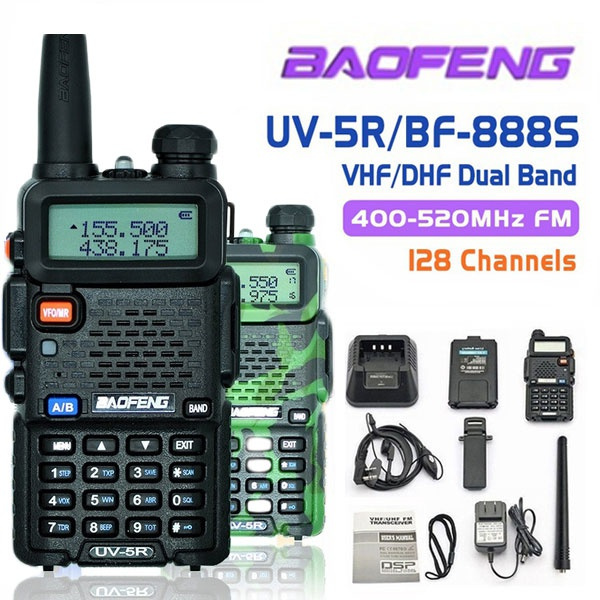 BAOFENG UV5R/BF-888S Walkie Talkie 5W Portable Radio Police Scanner ...