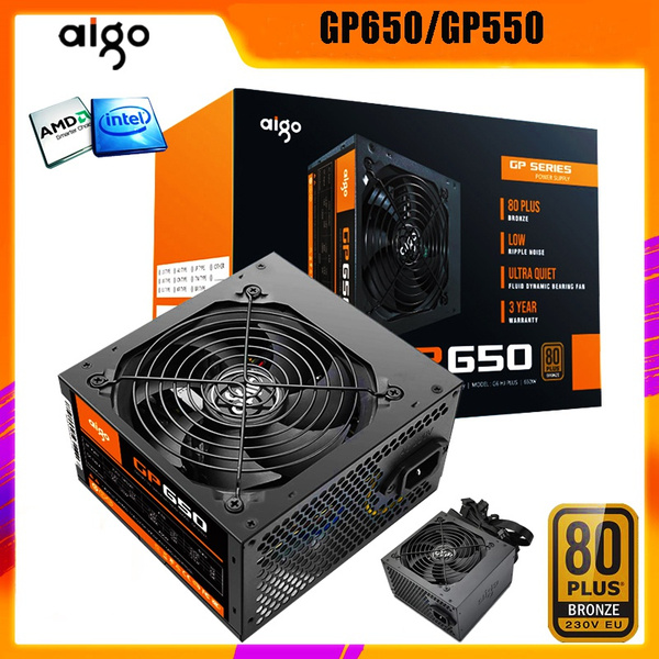 Desktop Power Supply Aigo GP650/GP550 PSU PFC Silent Fan ATX 24pin 12V ...