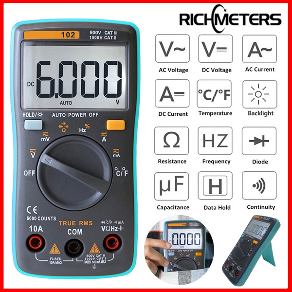 RICHMETERS RM100/RM101/RM102 True RMS Multifunctional LCD Digital ...