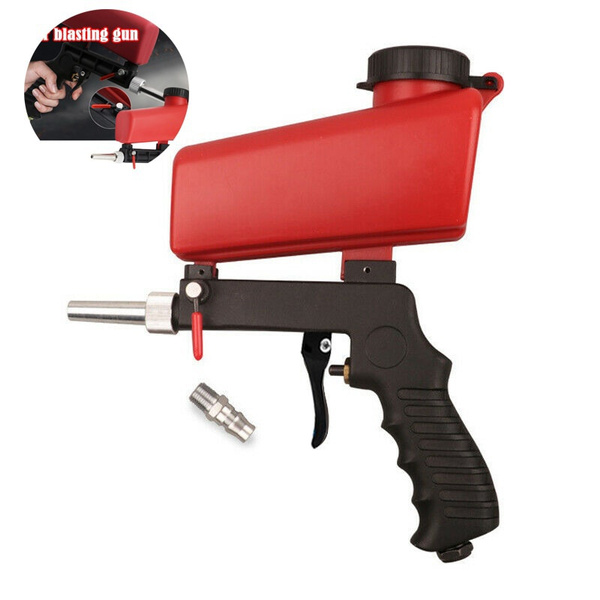 Portable Gravity Pneumatic Sandblasting Guns 90psi Adjustable Small Air ...