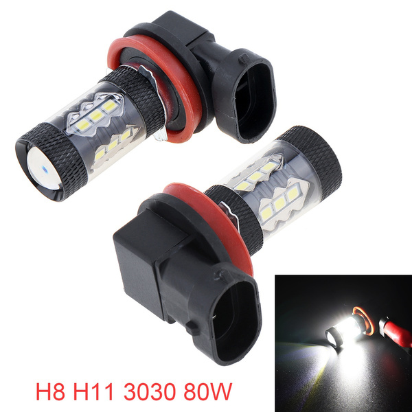 2pcs H8 H11 80W 3030-LED Chip Car Fog Driving Light Super White 6500K Auto Head Lights Bulb | Wish