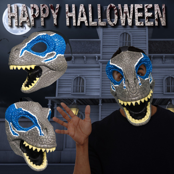 Halloween Dragon Dinosaur Mask Snake Open Mouth Latex Horror Dinosaur ...