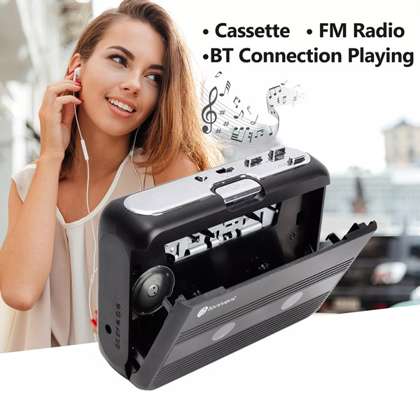 Portable Bluetooth Cassette Player FM Radio Bluetooth cassette player ...