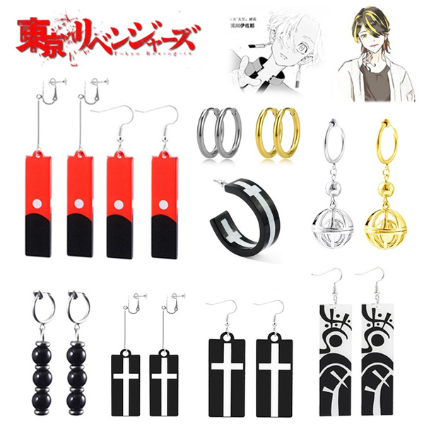 Anime Tokyo Revengers Earrings Hanemiya Kazutora Manjirou Sano Acrylic ...