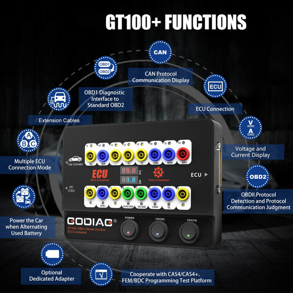 OBD2 Breakout Box ECU Connector, OBDII Protocol Detector, CAN Protocol ...