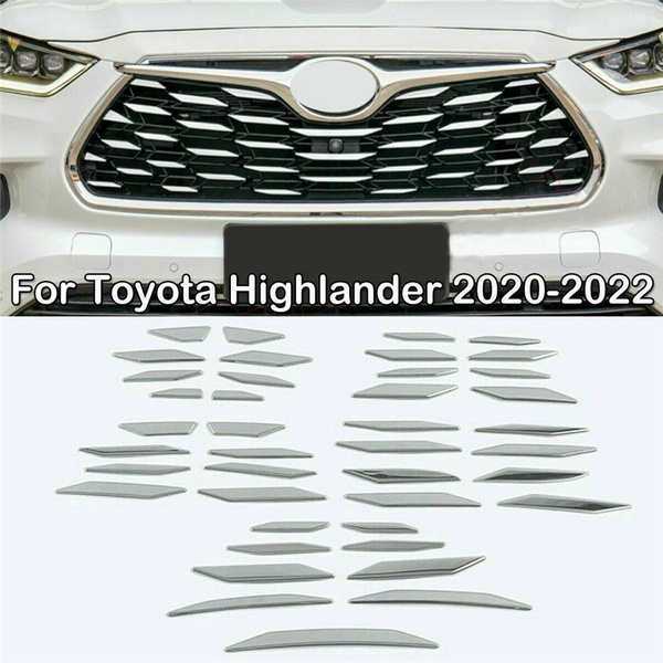 For Toyota Highlander 2020-2022 Chrome Stainless Front Bumper Grille ...