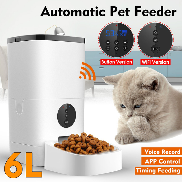 6L Automatic Pet Feeder APP Control Voice Recording Timing Feeding Food ...