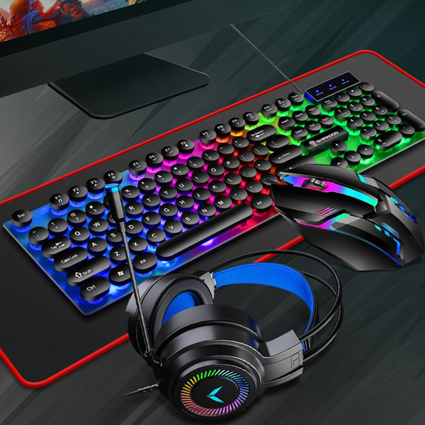 Mechanical Keyboard and Mouse Combo Rgb Gaming 104 Keys Wired Usb ...
