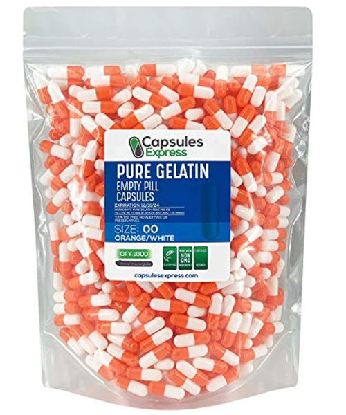 XPRS Nutra Size 00 Empty Capsules - 1000 Count Empty Gelatin Capsules ...