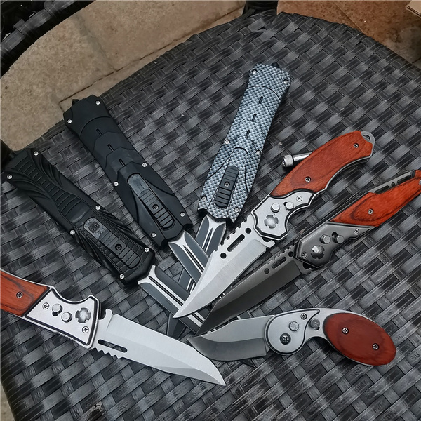 NEW Spring Assisted Open Knives Out The Front Tactical Knifes Outdoor ...