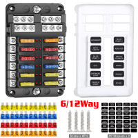 Blade Fuse Block with Negative Bus, Fuse Box Holder with LED Indicator ...