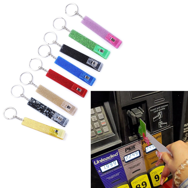 Acrylic Card Grabber Key Chain Credit Card Puller Key Chain Ring Card ...