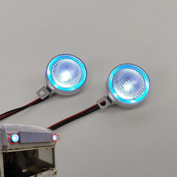 3V Aluminum Alloy Round LED Light for 1/14 Scale Tamiya Remote Control ...