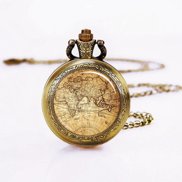 Pocket-Watch, vintage map pocket Watch, world map pocket watches ...